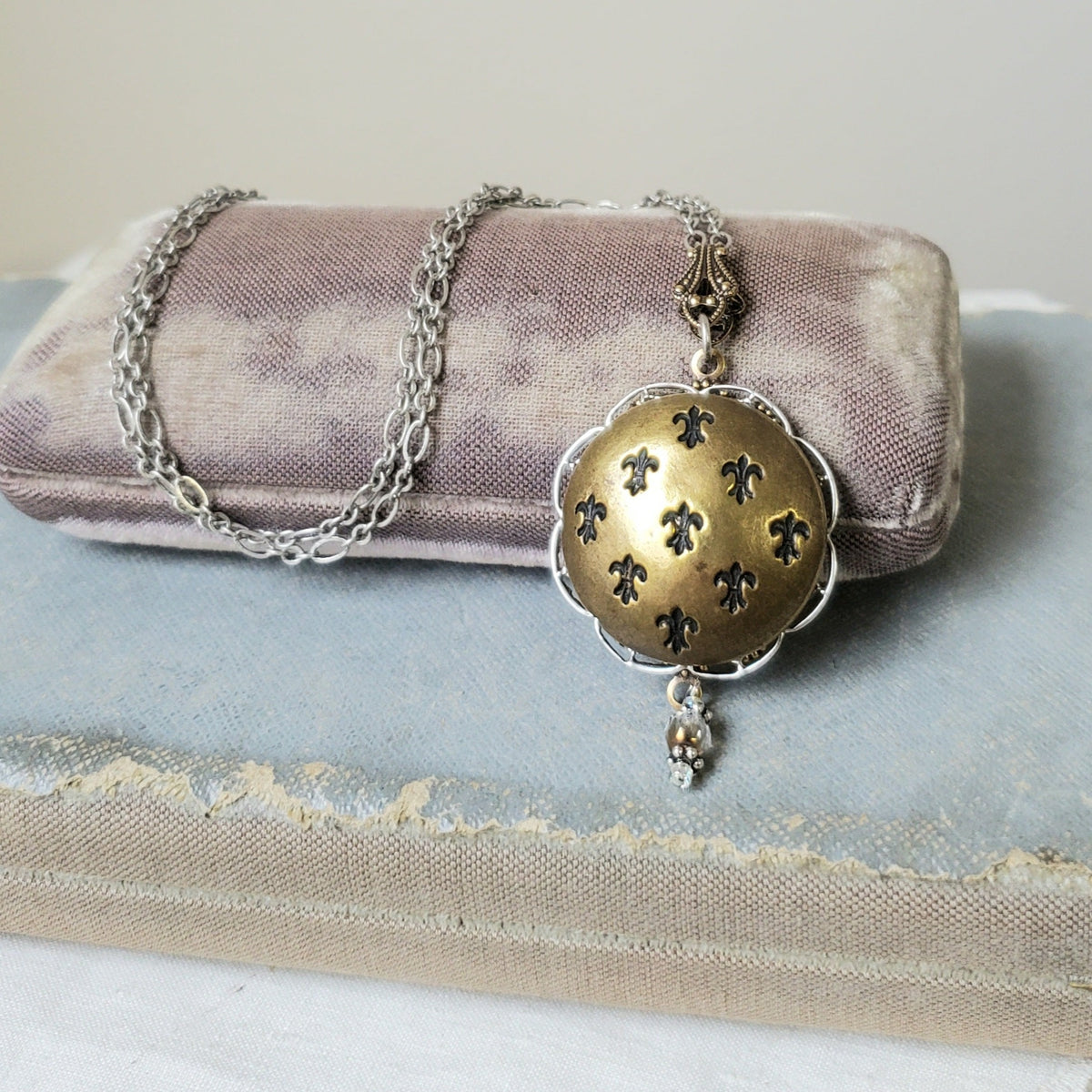 1880s Paris Button Fleur De Lis Vintage Button Jewelry By Krista Moss