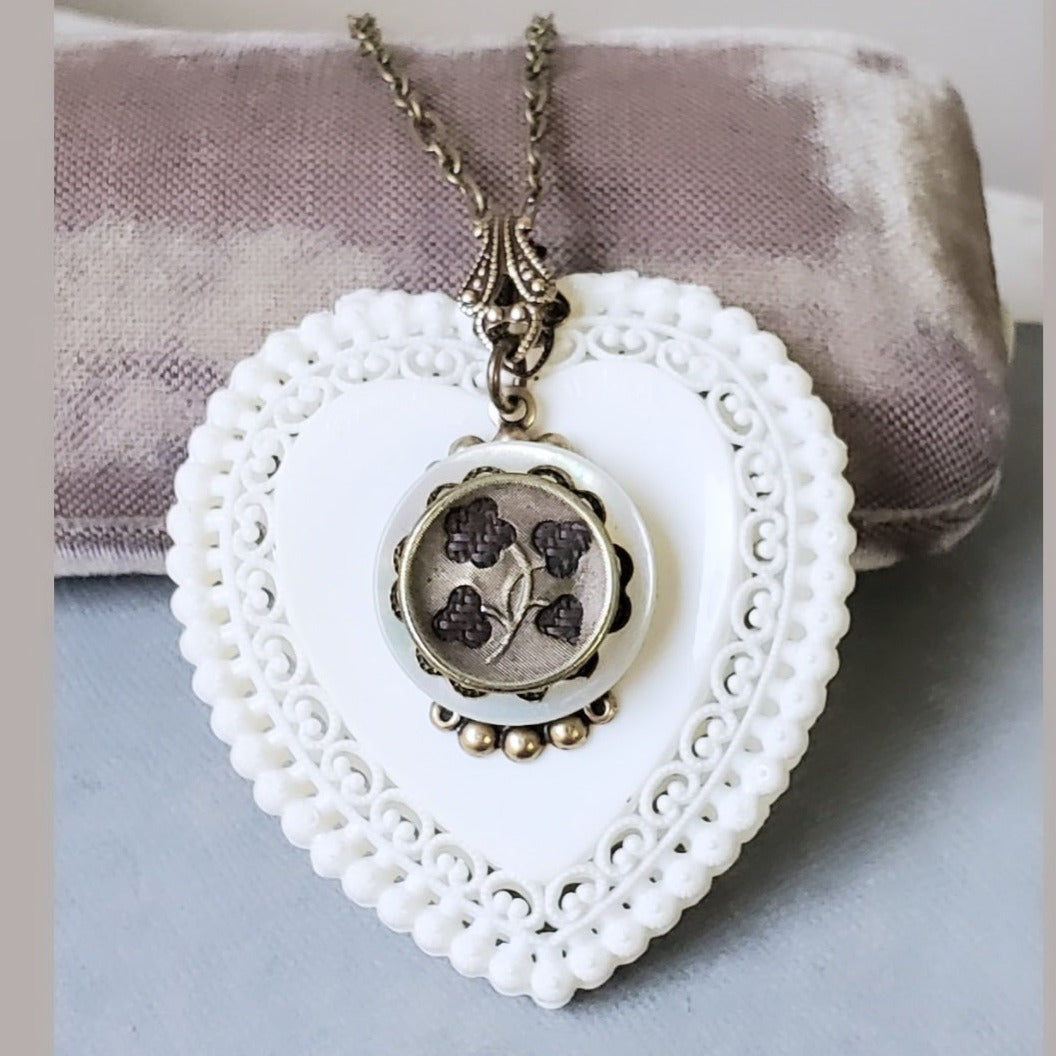 Perfume Button Necklace - 1860's Civil War Era – Vintage Button Jewelry ...