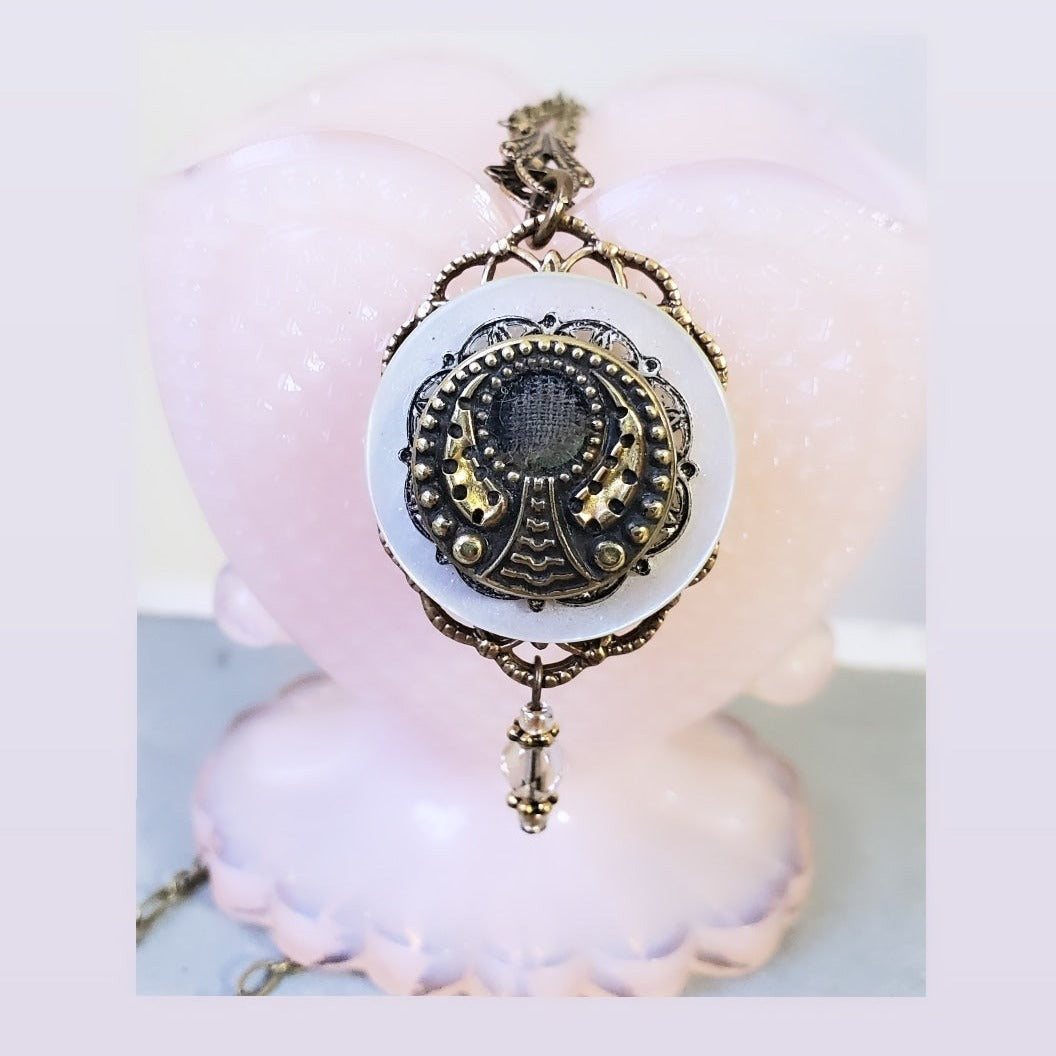 Perfume Button Necklace - 1860's Civil War Era – Vintage Button Jewelry ...
